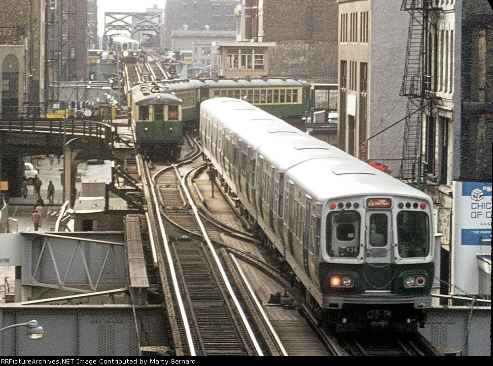 CTA 2000s "Lake Dan Ryan "A", With Evanston Express Turning